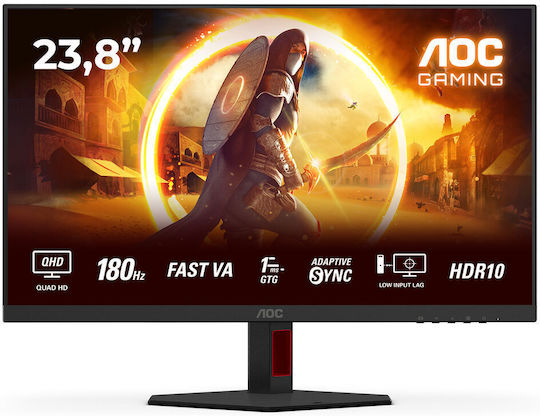 AOC Q24G4RE IPS HDR Curved Monitor 23.8" QHD 2560x1440 180Hz με Χρόνο Απόκρισης 1ms GTG ...