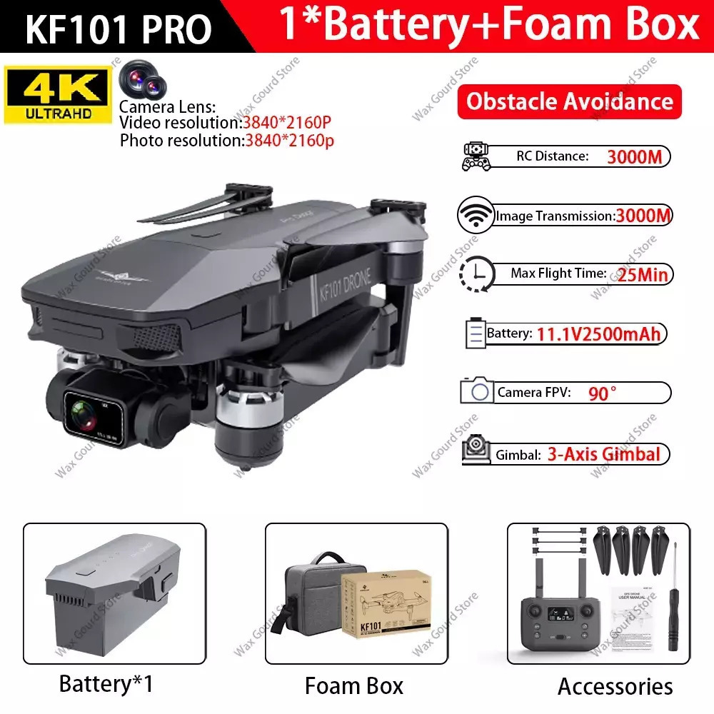 4k Camera Drone Gimbal Stabilization 30-min Flight Time Kf101 Pro | Skroutz.gr