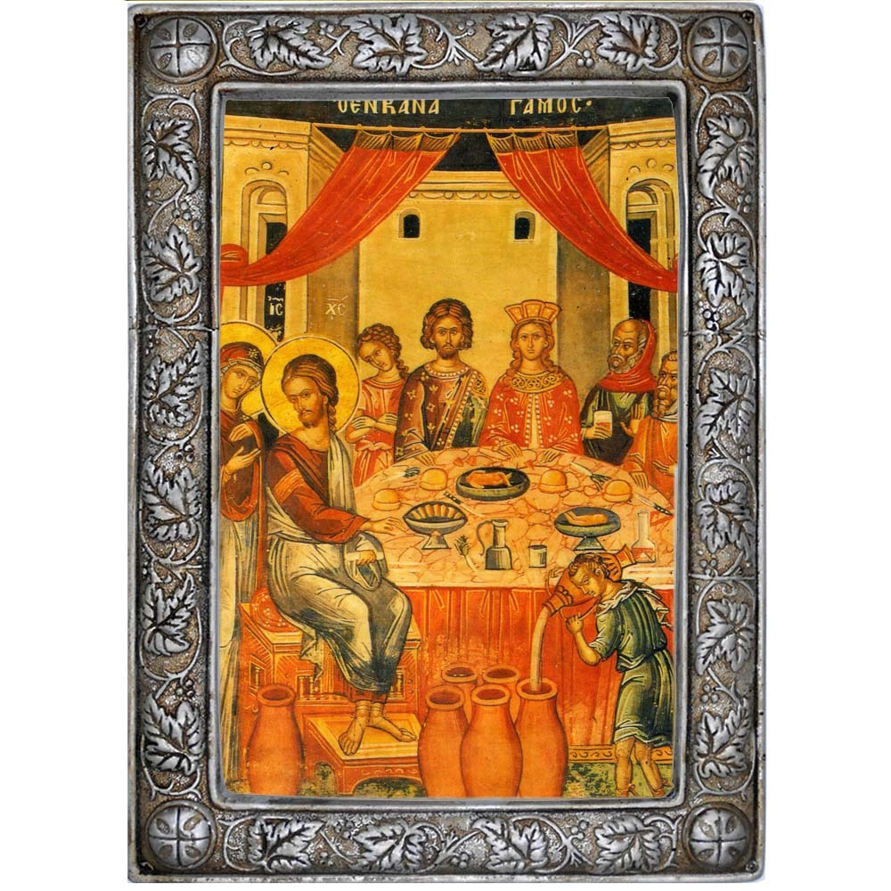 Nuntă Kana – Icoană Epaargyrī Ekklesiastikī Kornīza 24cm | Skroutz Romania