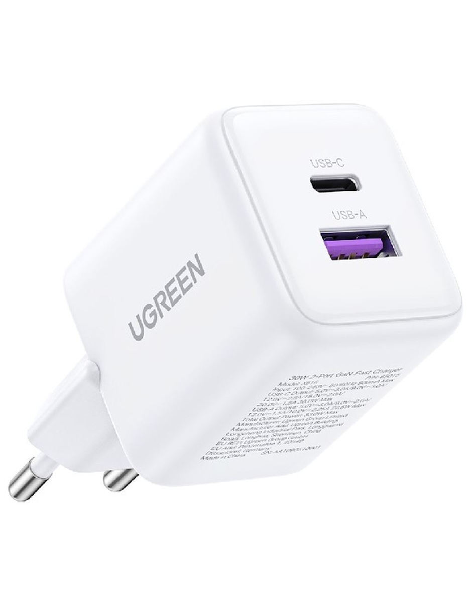 Ugreen Charger Without Cable GaN with USB-A Port and USB-C Port 30W ...