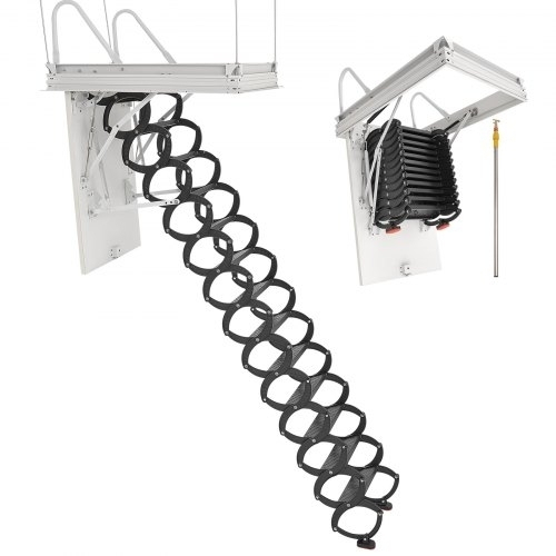 Vevor Steel Attic Ladder Ceiling-mounted Attic Stairs 10.5 11 Ft ...