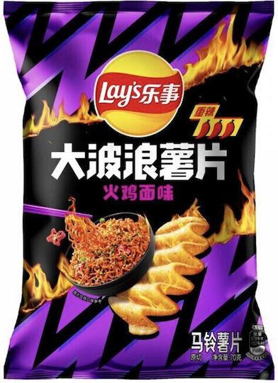 Lay's Maxx Ridged Korean Spicy Chicken Noodles Flavor 70g | Skroutz.gr