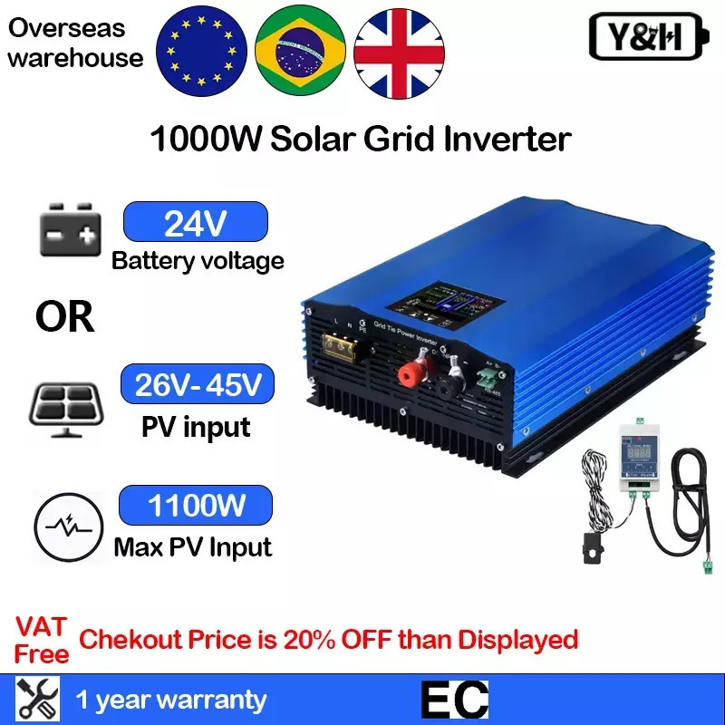 Solar Micro Inverter 1000w Output Power 24v Battery Voltage 230v Ac Voltage 1000w-24vbat 190 ...