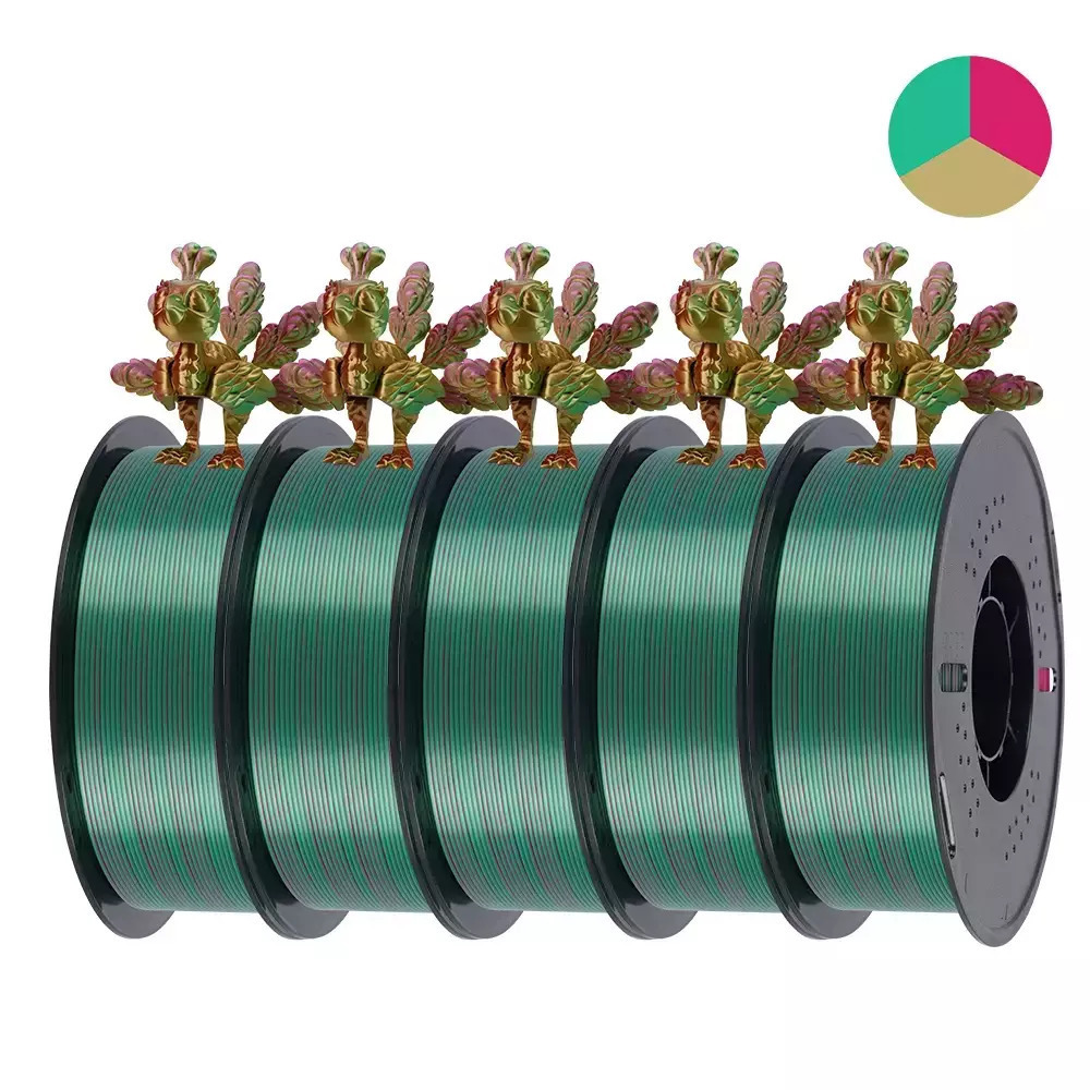 3d Printer Filament 5kg Multicolor Silk Pla 1.75mm Diameter No Bubble ...