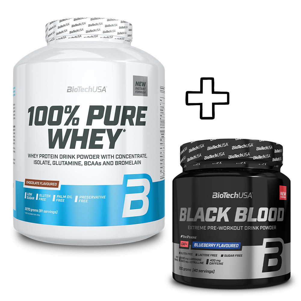 Biotech Usa 100% Pure Whey 2270g Milk Rice & Biotech Usa Black Blood ...
