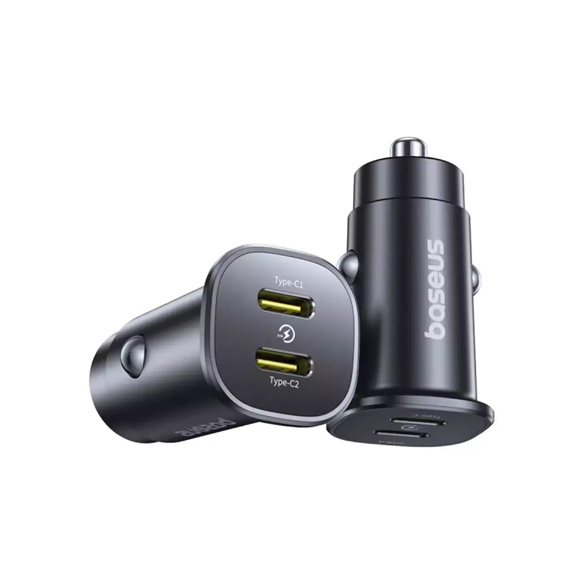 Baseus Φορτιστής Αυτοκινήτου 30W με Θύρες: 2xType-C Μαύρο Χρώμα ...