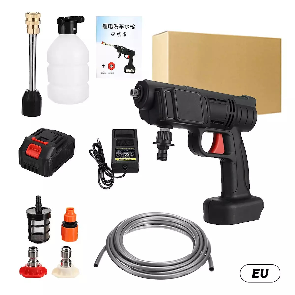 Cordless High Pressure Cleaner 30 Bar Water Jet Lightweight Design 1 ...