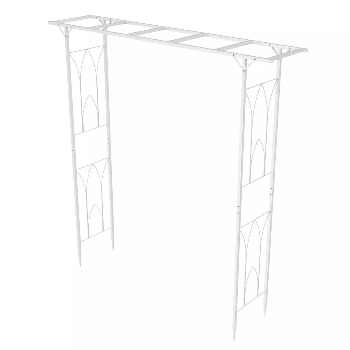 Metal Garden Arch Reusable Easy Assembly Lightweight White 206x41x208cm ...