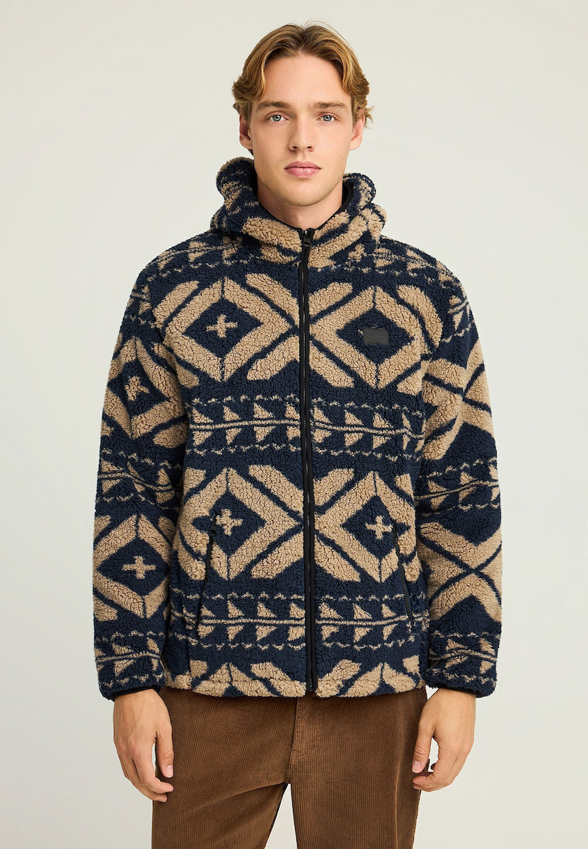 Funky Buddha Φούτερ Fleece με Κουκούλα Navy Μπλε FBM012-055-06-NAVY ...