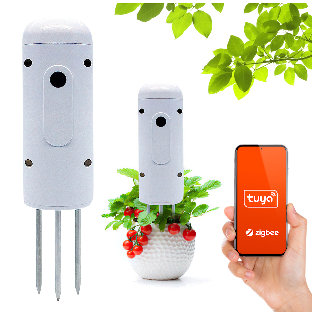 Smart Wireless Sensor Soil Temperature Humidity Probe Zigbee Tuya ...