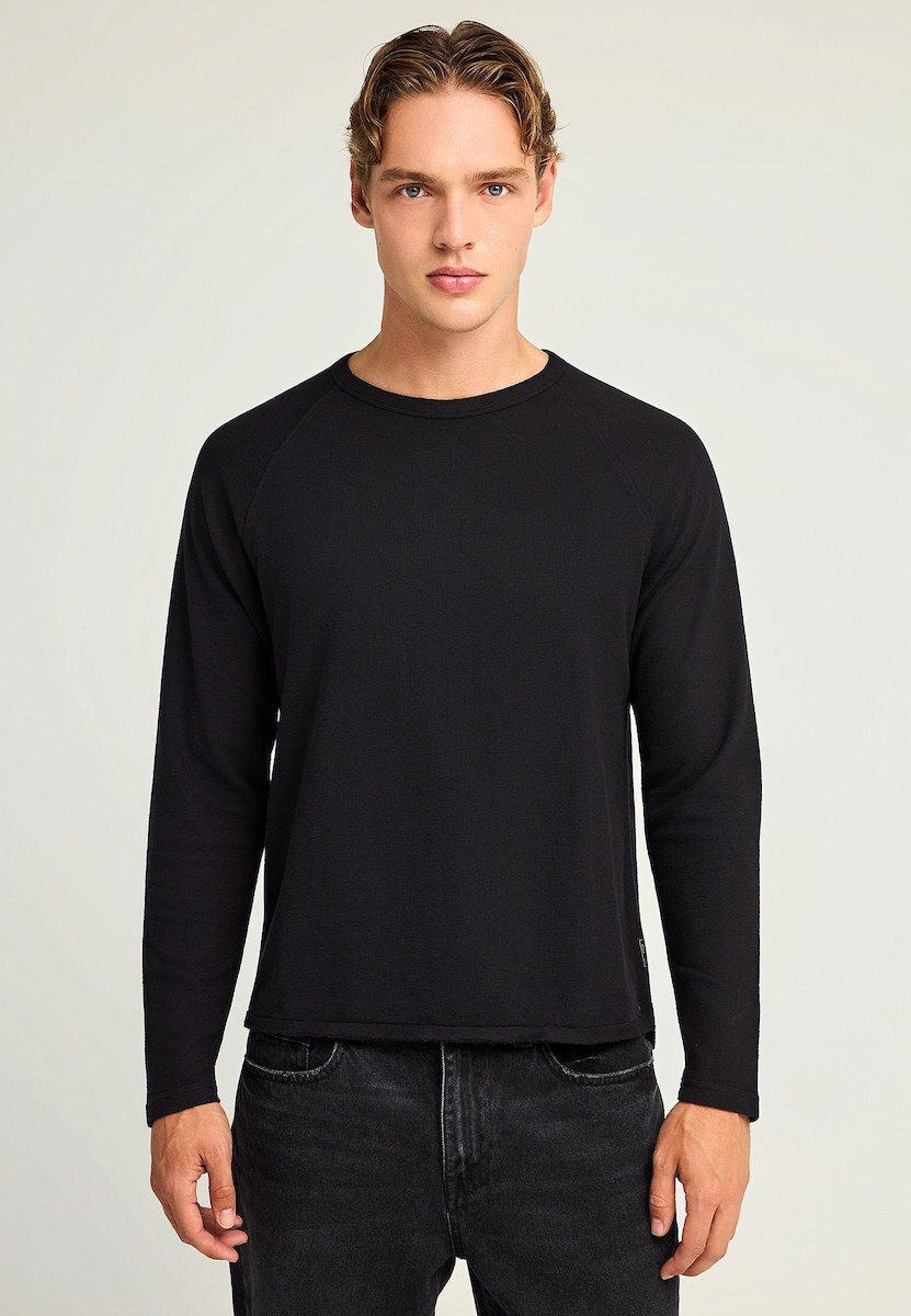 Funky Buddha Μπλούζα Μακρυμάνικη Μαύρη FBM012-017-07-BLACK | Skroutz.gr