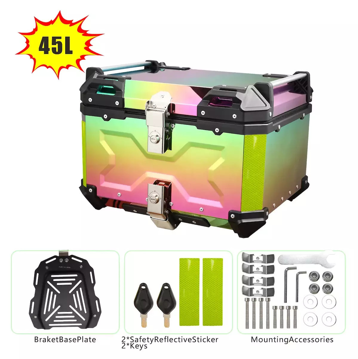 Motorcycle Tail Box Waterproof Storage Anti-theft Lock 45l | Skroutz.gr