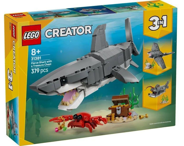LEGO Creator 3-in-1 Fierce Shark with a Treasure Chest για 8+ ετών Ετών ...