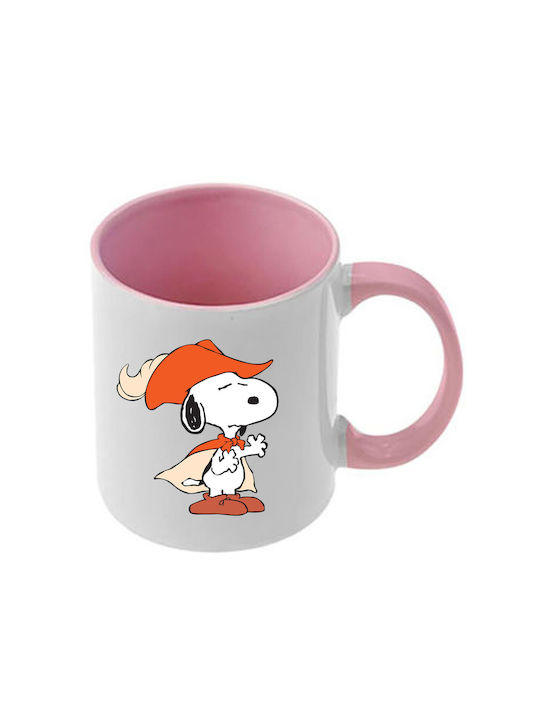 Κούπα Snoopy Ροζ Λαβή Εσωτερικό | Skroutz.gr