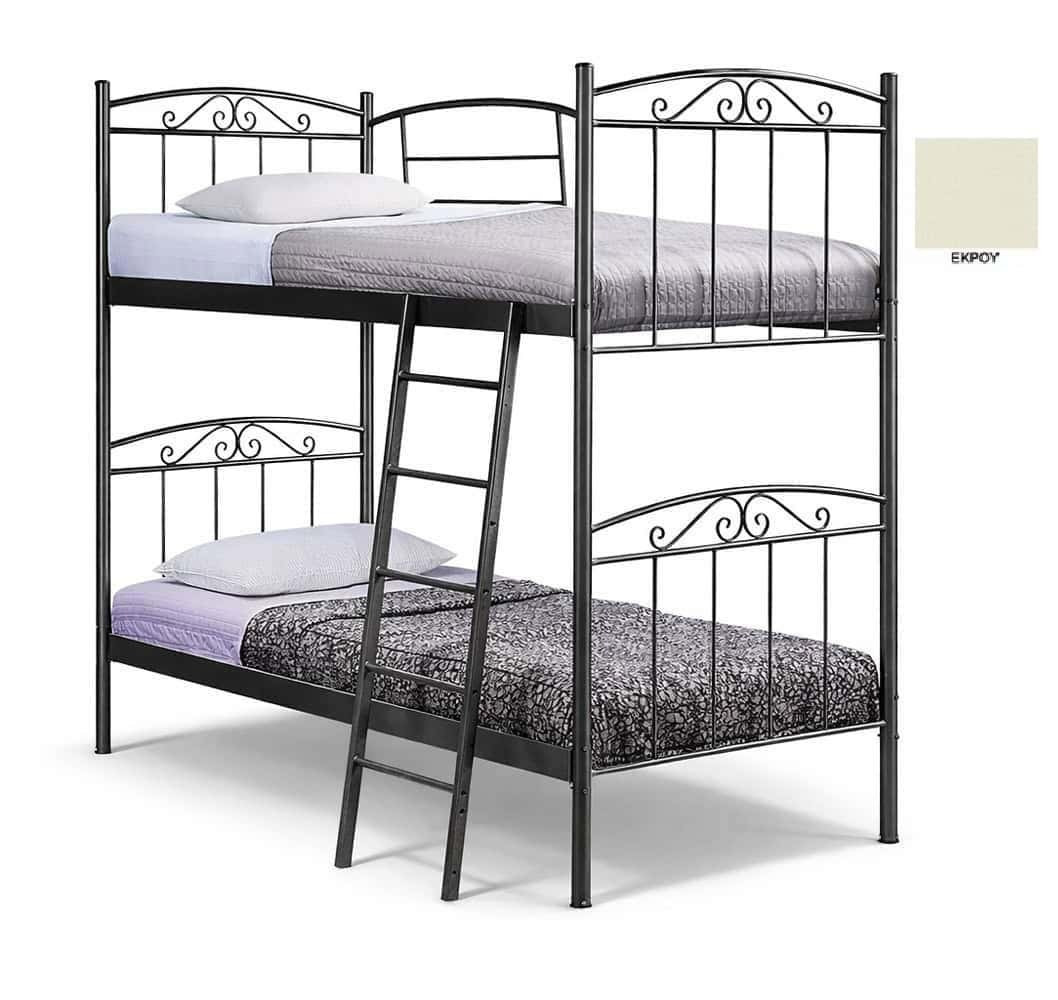 Δημητρα Παιδικό Κρεβάτι Κουκέτα Μονό Εκρού για Στρώμα 90x200cm 285462 ...