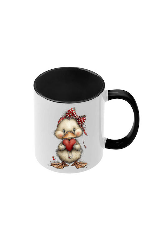 Κούπα Αγίου Βαλεντίνου Cute Animal Μαύρη Λαβή Εσωτερικό | Skroutz.gr