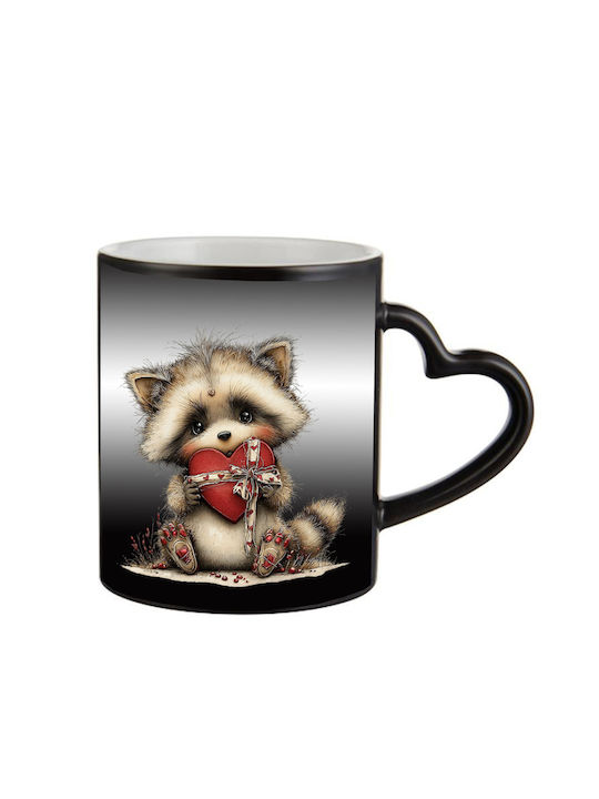 Μαγική Μαύρη Κούπα Αγίου Βαλεντίνου Cute Animal | Skroutz.gr